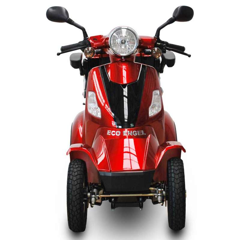 E-Scooter 4 Räder 25 km/h ECO ENGEL 510 Rot, 1000 Watt 20 Ah Li-Io Akku Herausnehmbar
