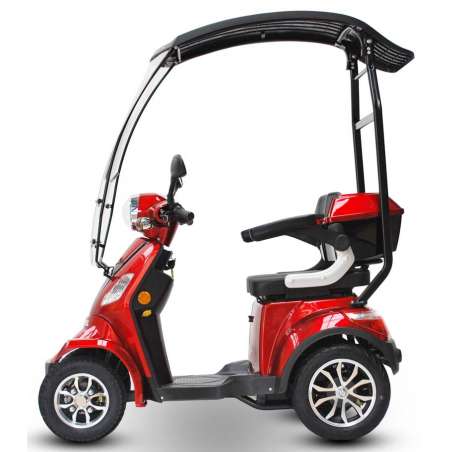 E-Scooter 4 Räder 25 km/h ECO ENGEL 510 Rot, 1000 Watt mit Dach